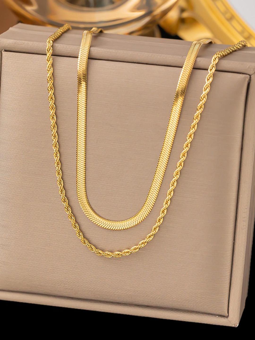 Buy MYKI Gold Plated Sublime Stainless Steel Minimal Chain - Necklace ...