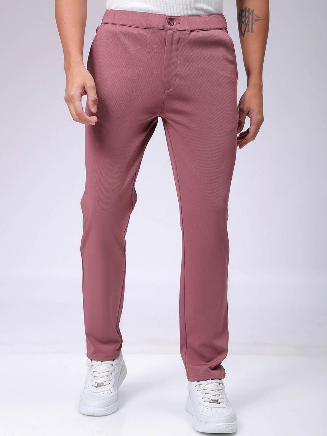 Buy The Indian Garage Co. X Luxe Men Textured Slim Fit Trousers ...