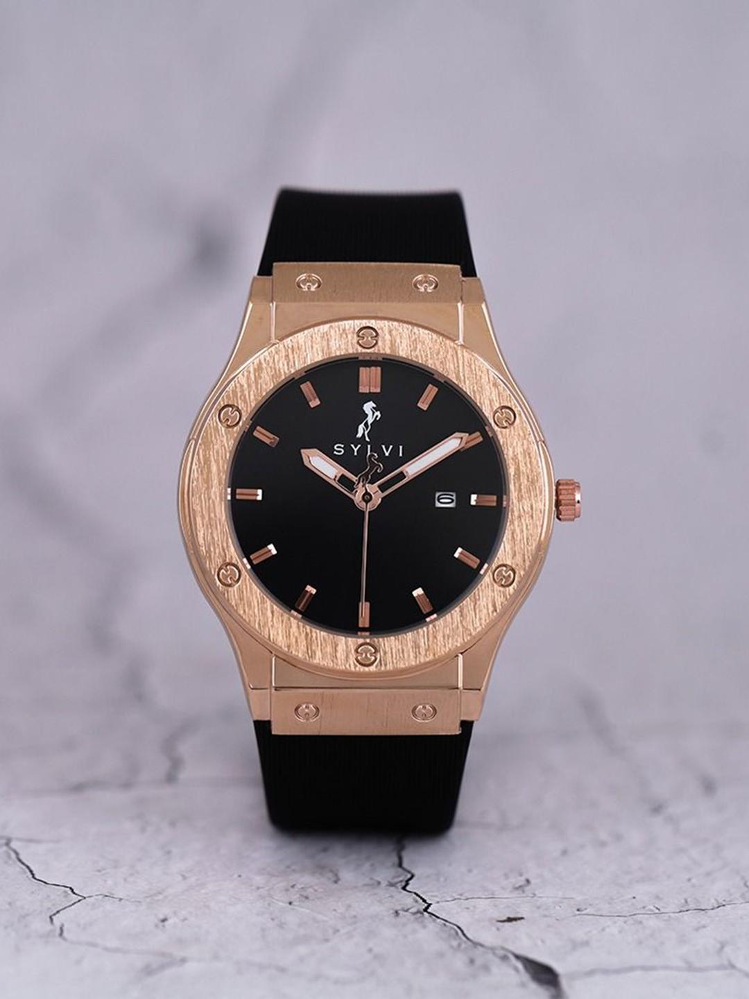 Buy Sylvi Men Patterned Dial & Straps Analogue Multi Function Watch MTIC Rose Black - Watches ...