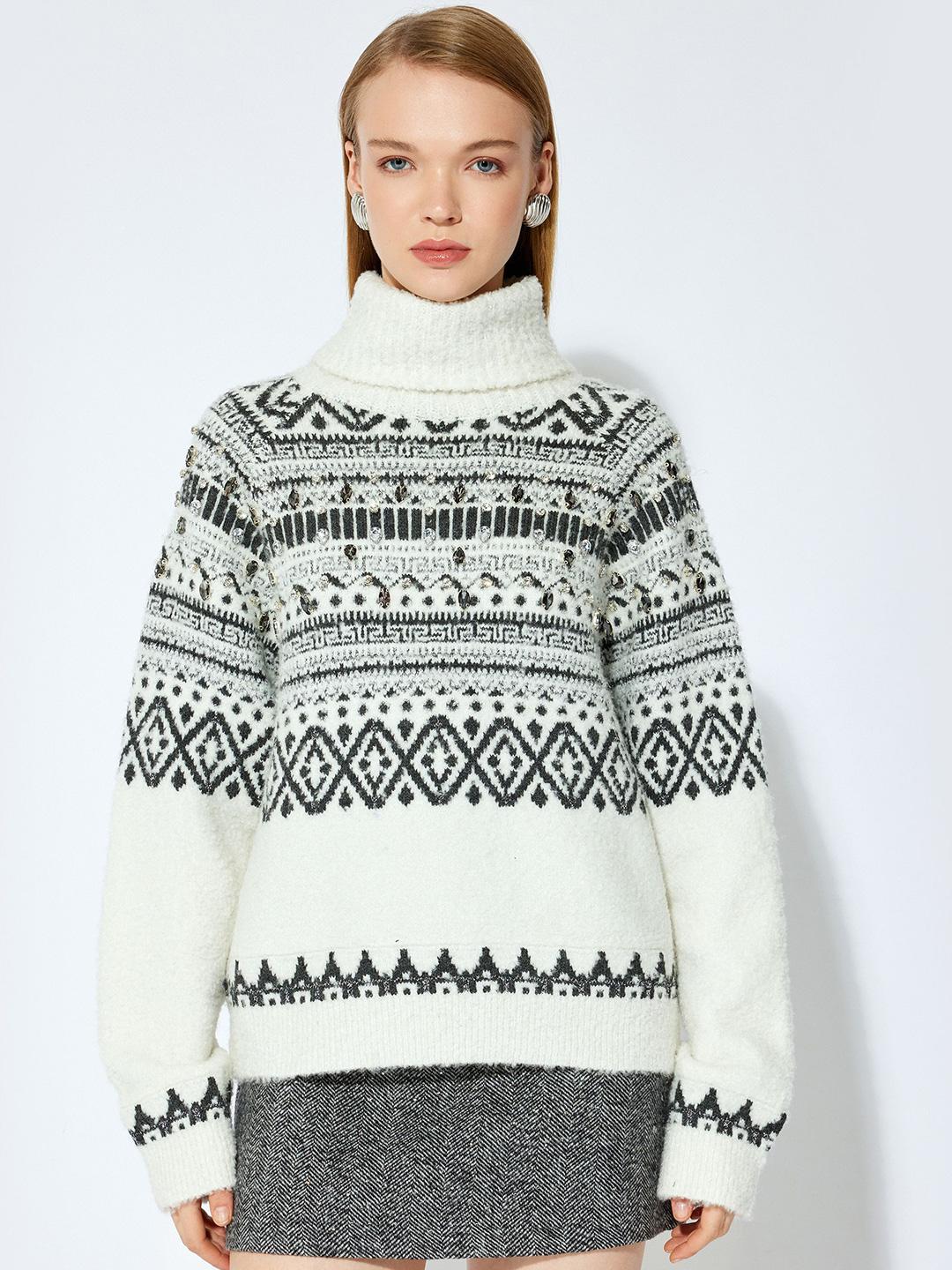 Buy Koton Women Quirky Self Design Pullover - Sweaters for Women ...