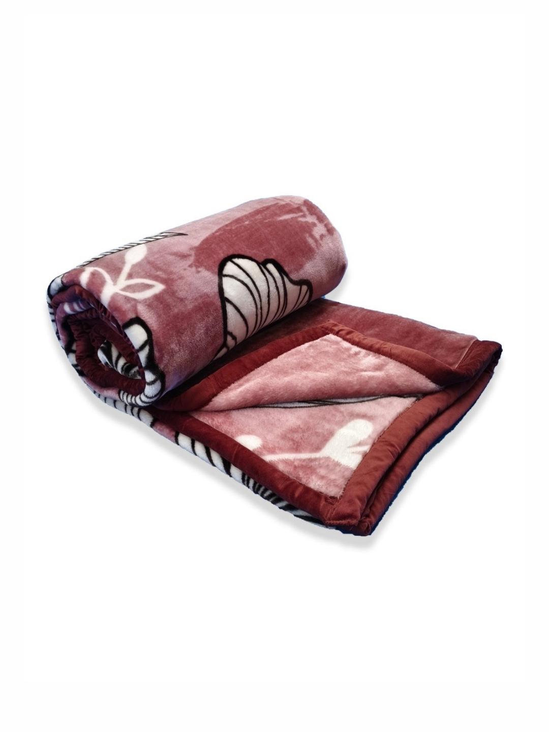 Buy CG HOMES Pink Mink Heavy Winter 350 GSM Double Bed Blanket ...
