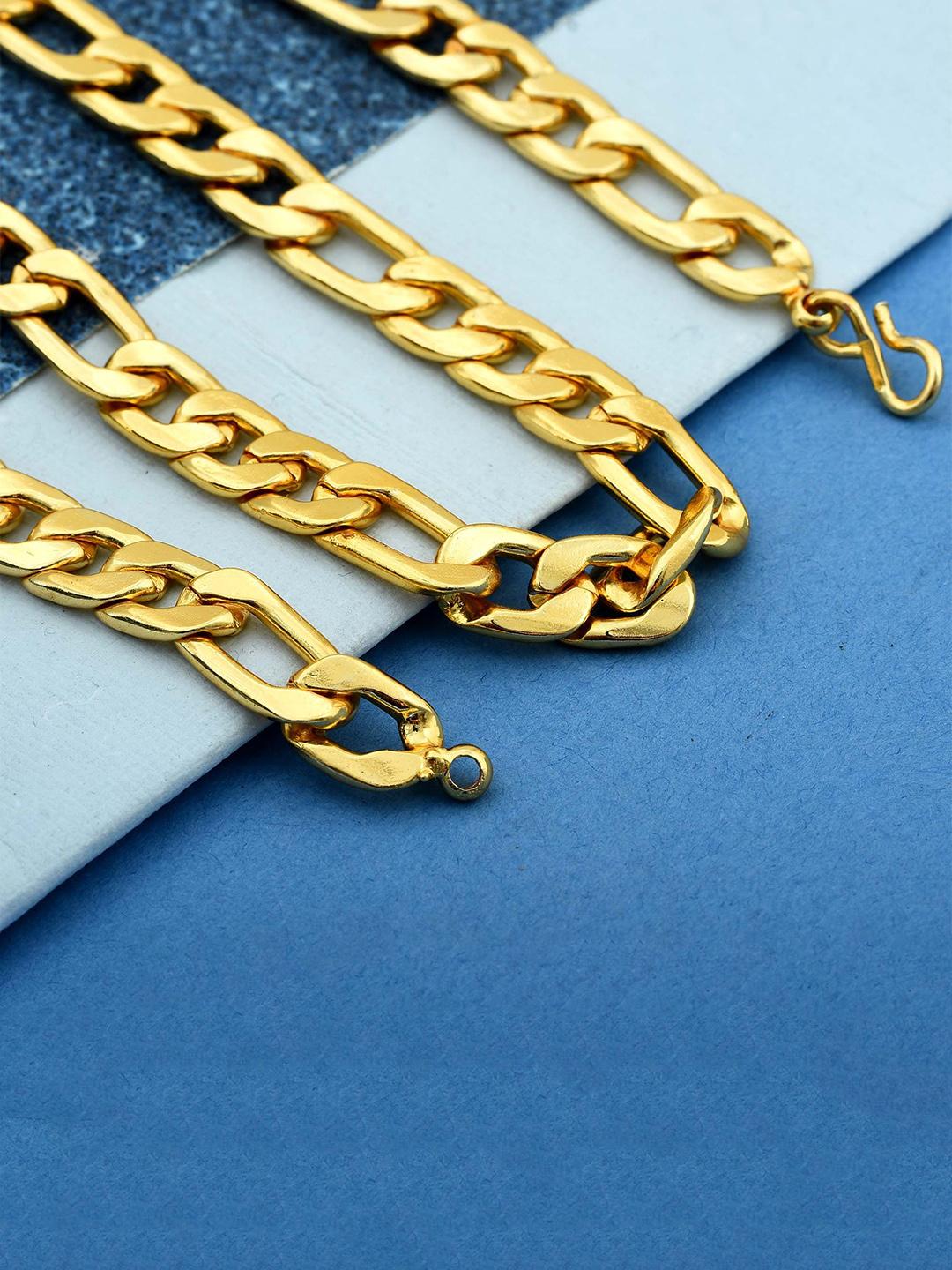 Buy MEMOIR Men Brass Gold Plated Chain - Necklace And Chains for Men ...