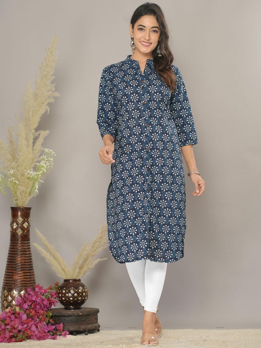 Buy Mehsoos Women Floral Printed Handloom Kurta - Kurtas for Women ...
