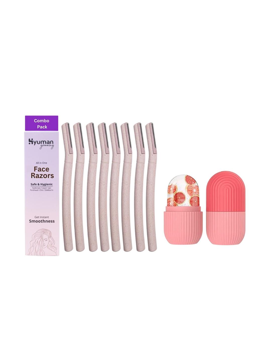 Buy HYUMAN Set Of 8 Face Razor With Ice Roller - Shaving And Hair ...