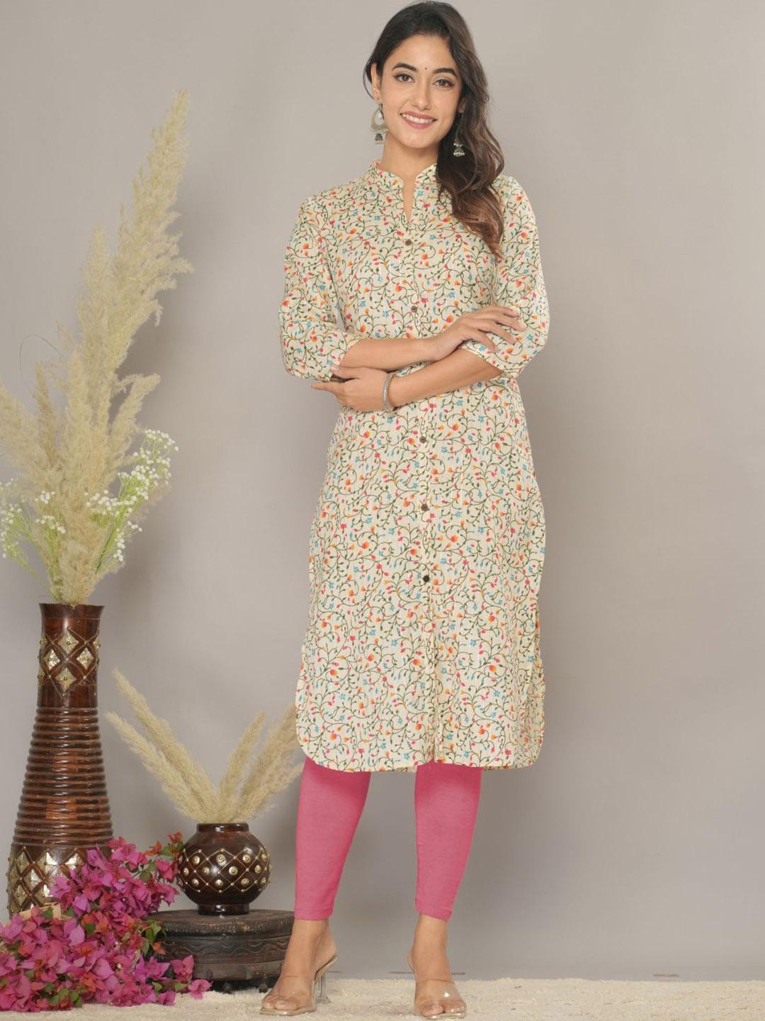 Buy Mehsoos Women Floral Printed Handloom Kurta - Kurtas for Women ...