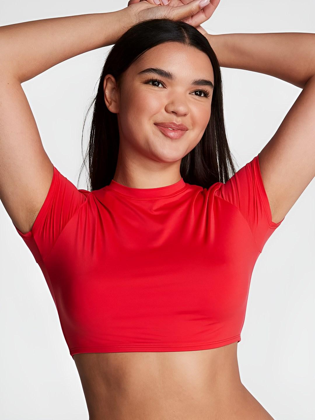 Buy Victoria's Secret PINK Base Stretch Crop Baby Tee - Tshirts for ...