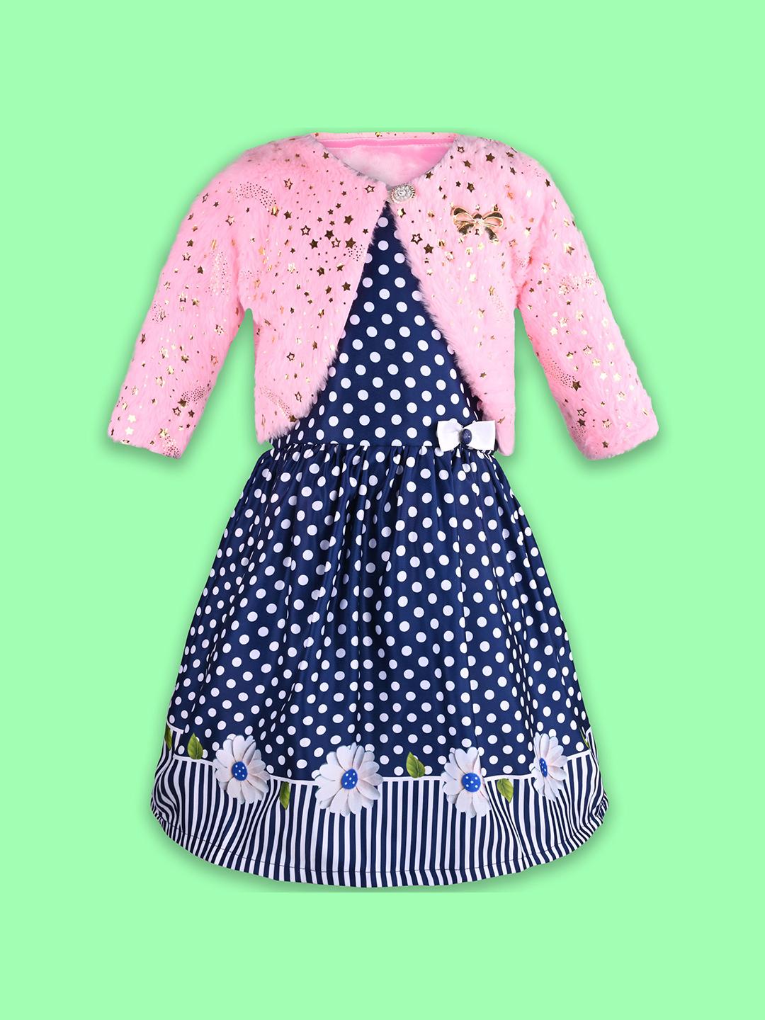Buy Wish Karo Polka Dot Print Satin A Line Dress - Dresses for Girls ...