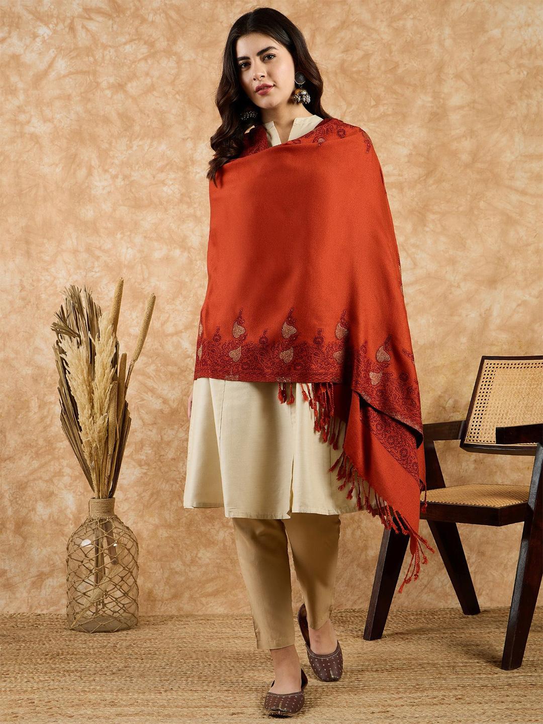 Buy HK Colours Of Fashion Women Woven Design Stole - Stoles for Women ...