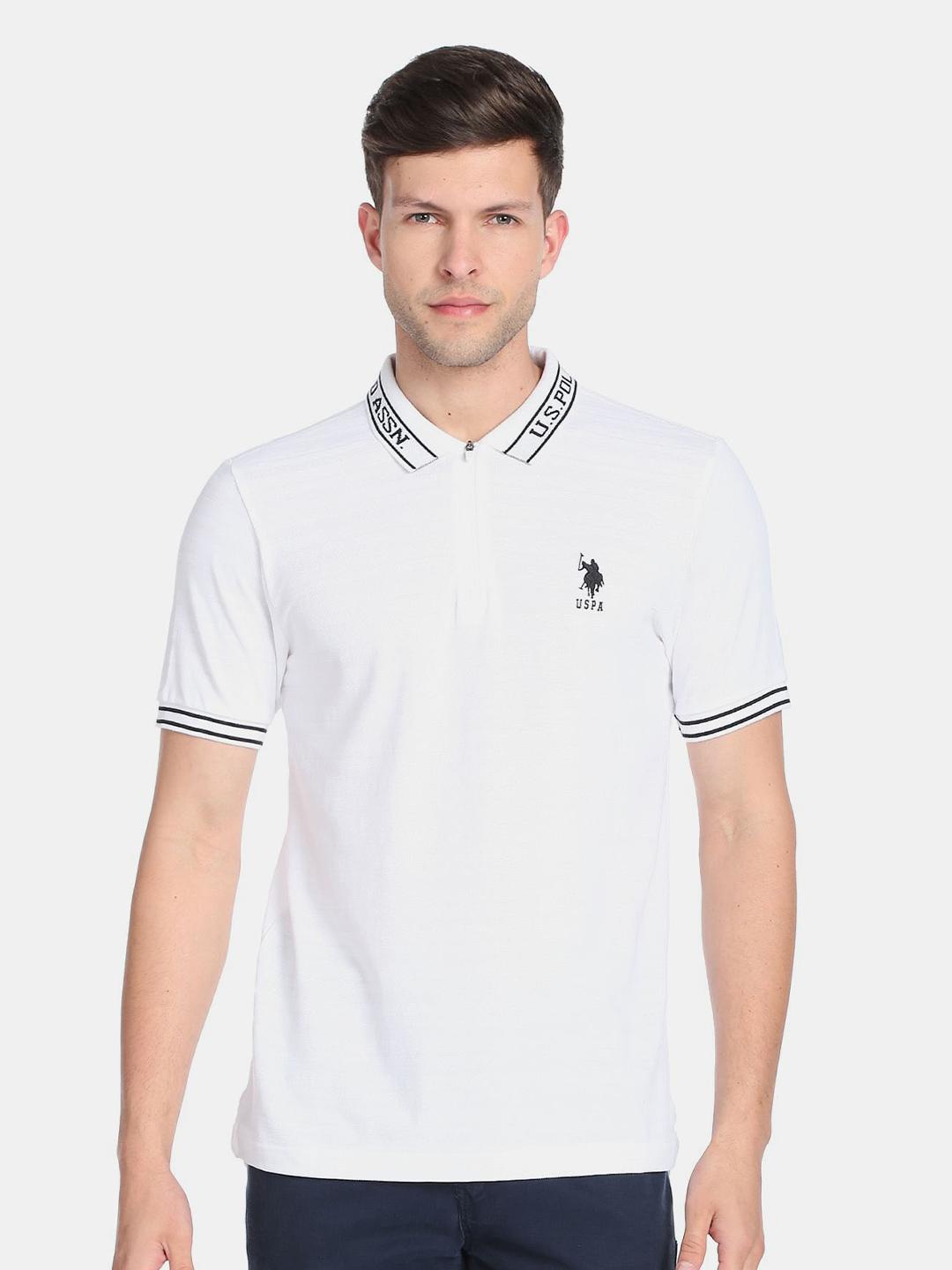 Buy U.S. Polo Assn. Men Polo Collar Slim Fit Cotton T Shirt - Tshirts ...