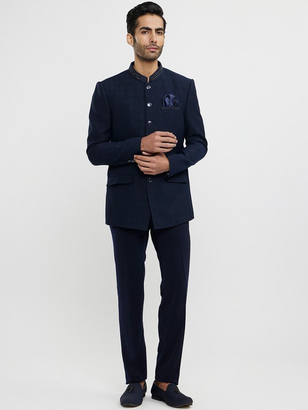 Buy Twamev Men Self Design Single Breasted 3 Piece Suit - Suits for Men ...