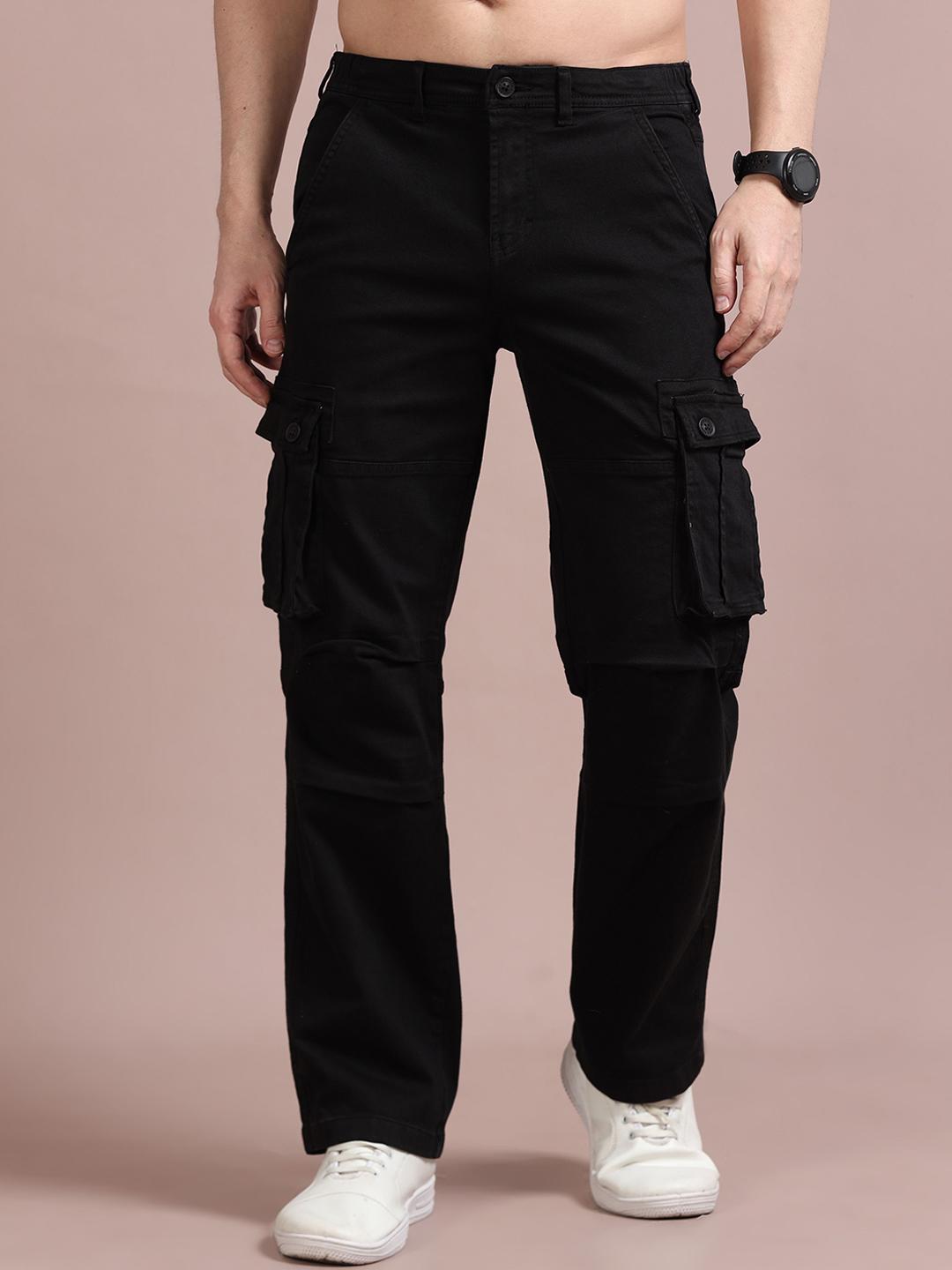 Buy RIGS AND RAGS Men Smart Straight Fit Cargos Trousers - Trousers for ...