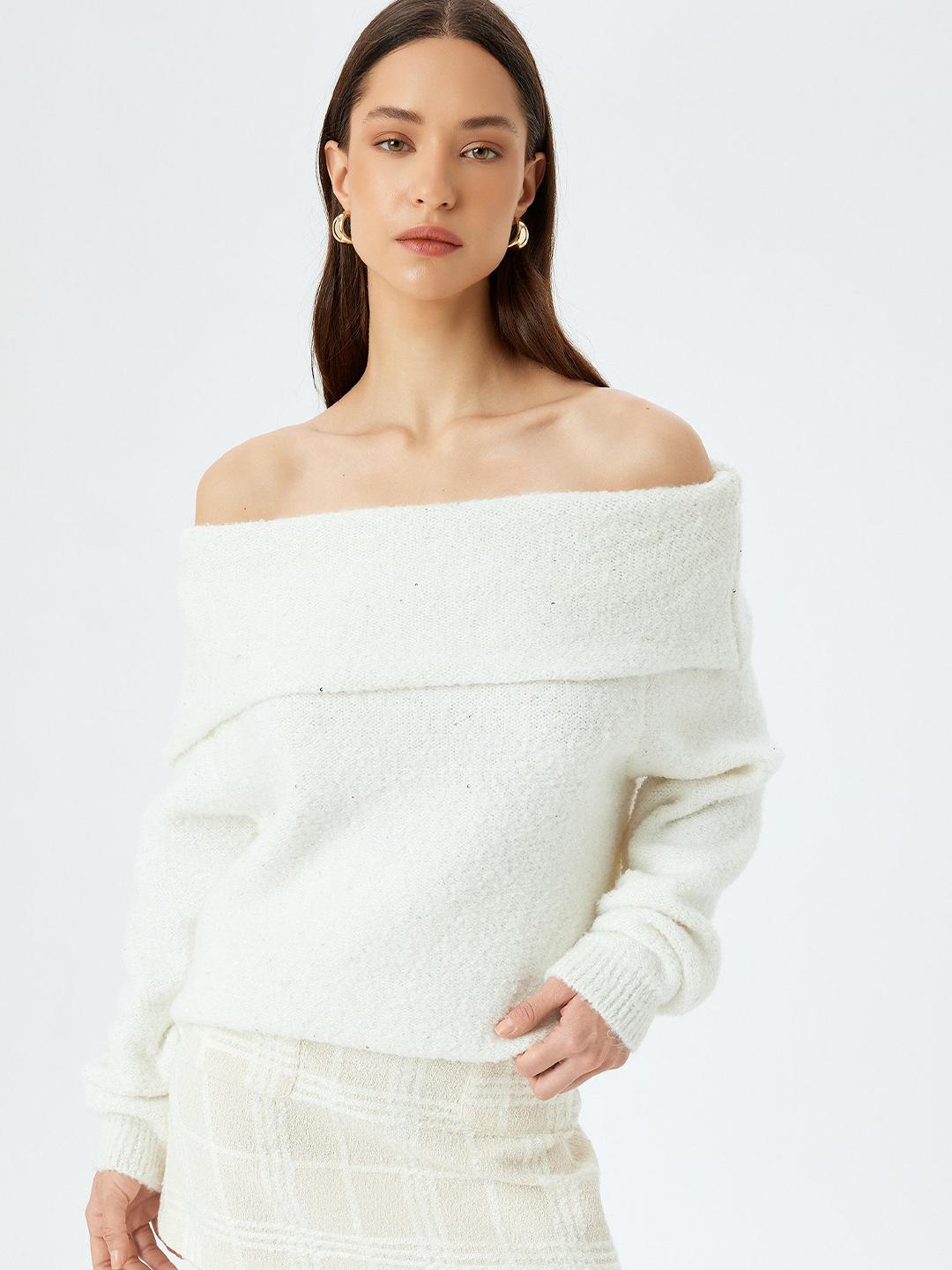 Buy Koton Women Off Shoulder Pullover Sweater - Sweaters for Women ...