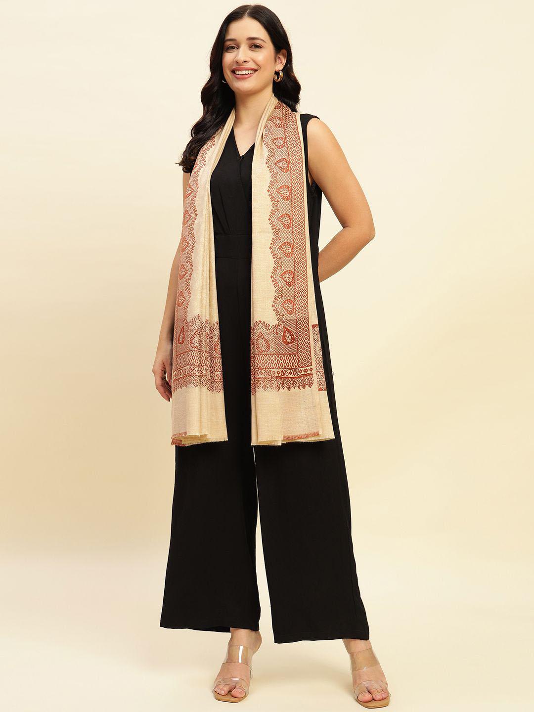Buy WEAVERS VILLA Women Kullu Pattern Woven Winter Shawl - Shawl for ...