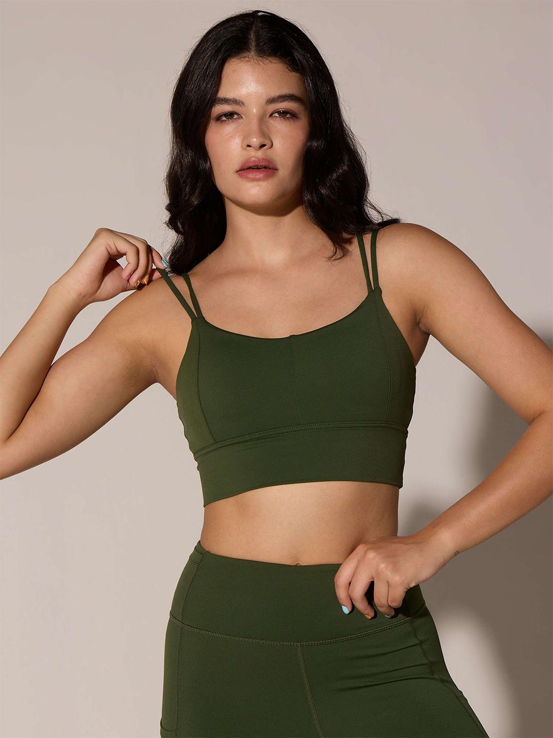 Buy CAVA Olive Twin Strap Sports Bra - Bra for Women 31770502 | Myntra
