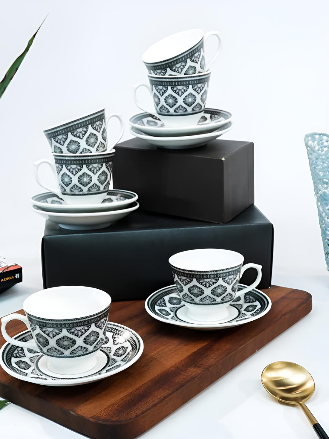 Buy UPC Premium Mesh Design White Ethnic Motifs Ceramic Microwave Safe ...