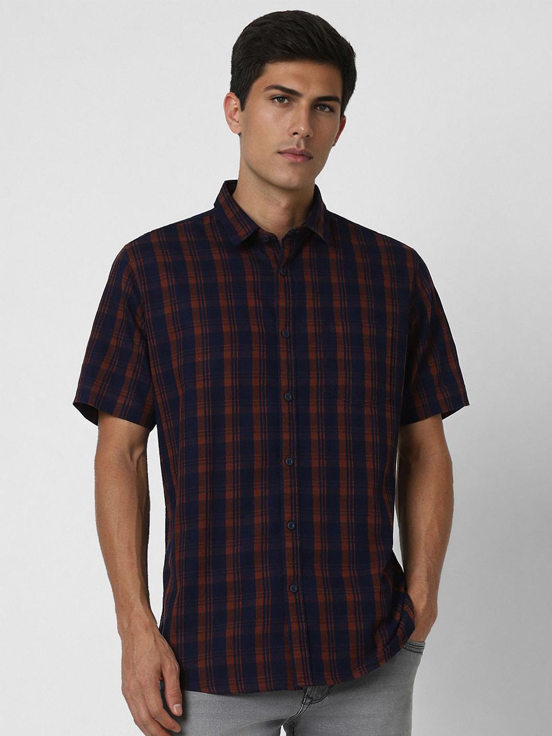 Buy VAN HEUSEN DENIM LABS Men Slim Fit Opaque Checked Casual Shirt ...