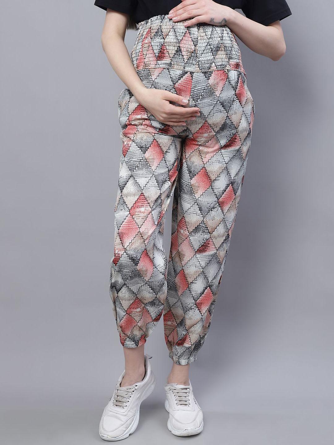 Buy Moms Maternity Women Printed Relaxed High Rise Easy Wash Maternity ...
