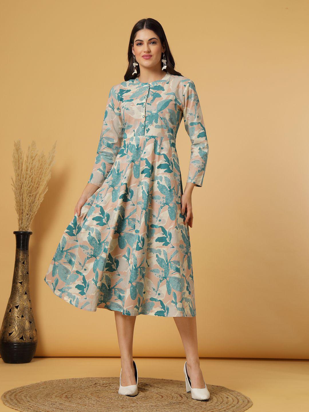 Buy LARGISH Women Printed Layered Fit & Flare Midi Dress - Dresses for ...