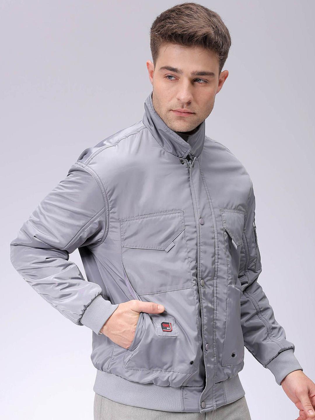 Buy The Indian Garage Co Men Solid Padded Bomber Utility Jacket ...