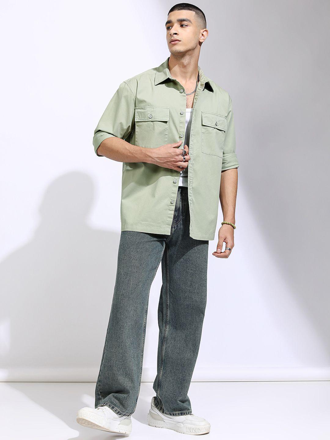 Buy HIGHLANDER Men Solid Utility Pocket Oversized Overshirt - Shirts ...