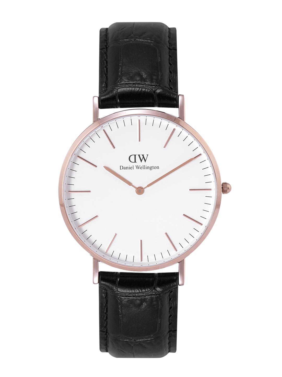 Buy Daniel Wellington Men Dial & Leather Textured Straps Analogue Watch ...