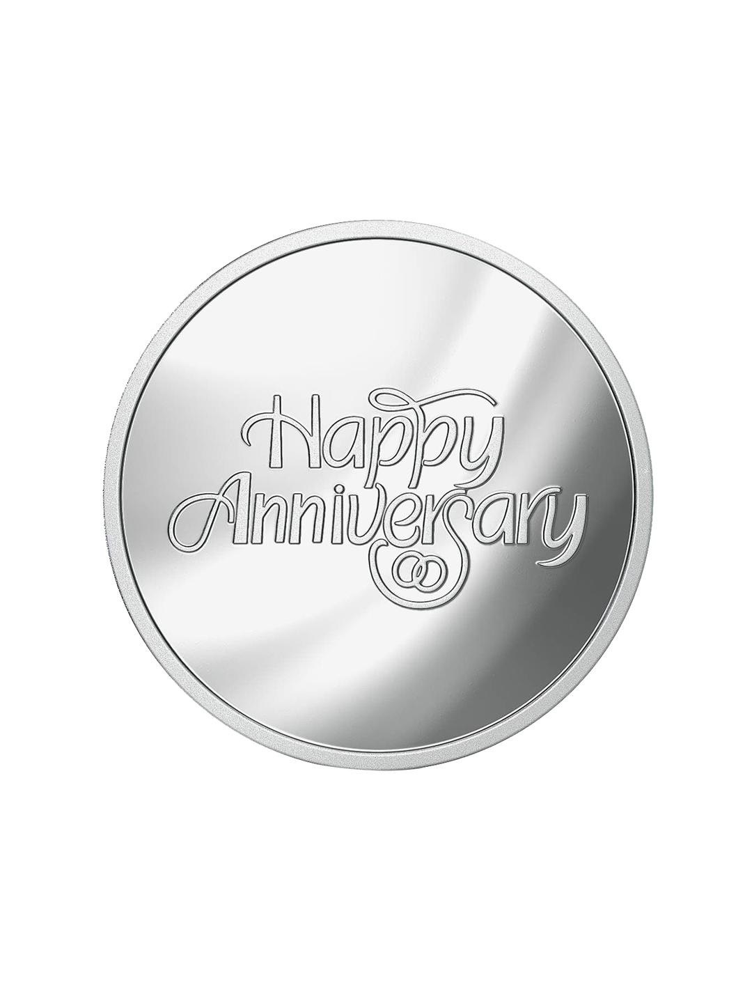 Buy Joyalukkas 999 Happy Anniversary Silver Coin 20gm - Silver Coins ...
