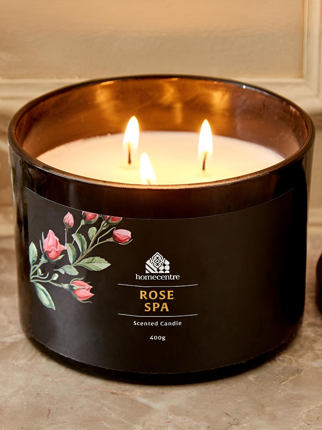 Buy Home Centre Enchanted Black Rose Spa Scented 3 Wick Jar Candle ...