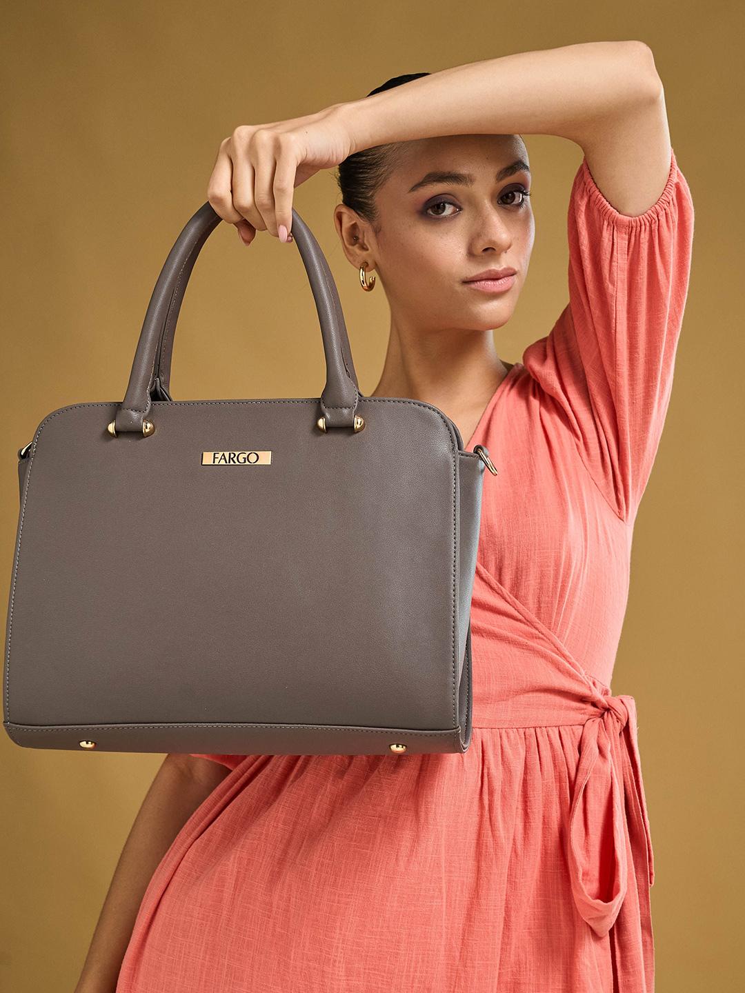 Buy FARGO Women Textured Solid Structured Handheld Bag - Handbags for ...