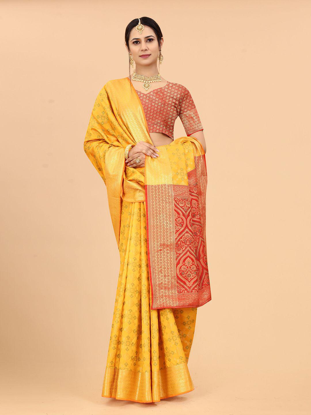 Buy JUST FASHION Ethnic Motifs Zari Patola Saree - Sarees for Women ...
