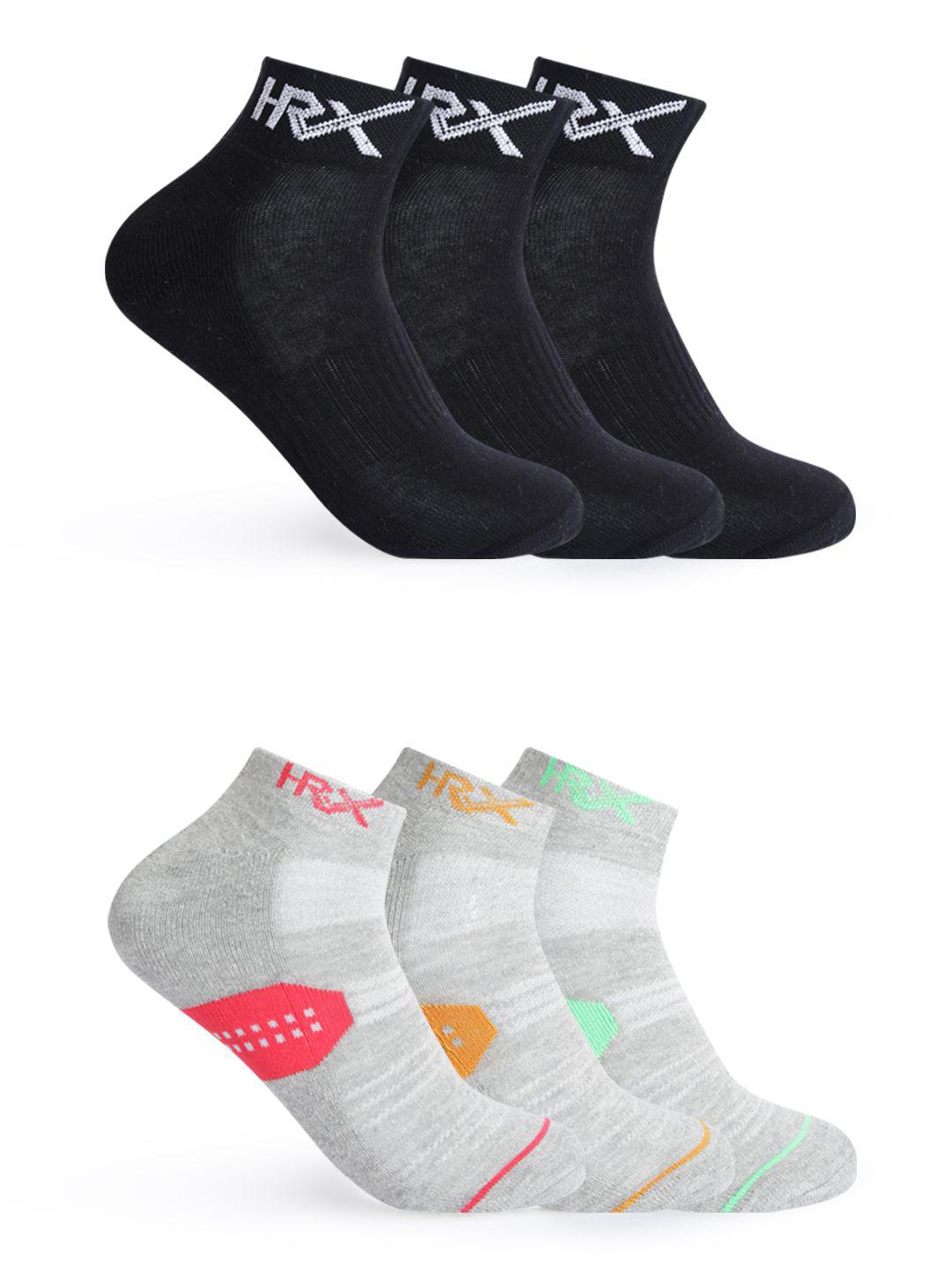 Buy HRX By Hrithik Roshan Unisex Pack Of 6 Ankle Length Socks - Socks ...