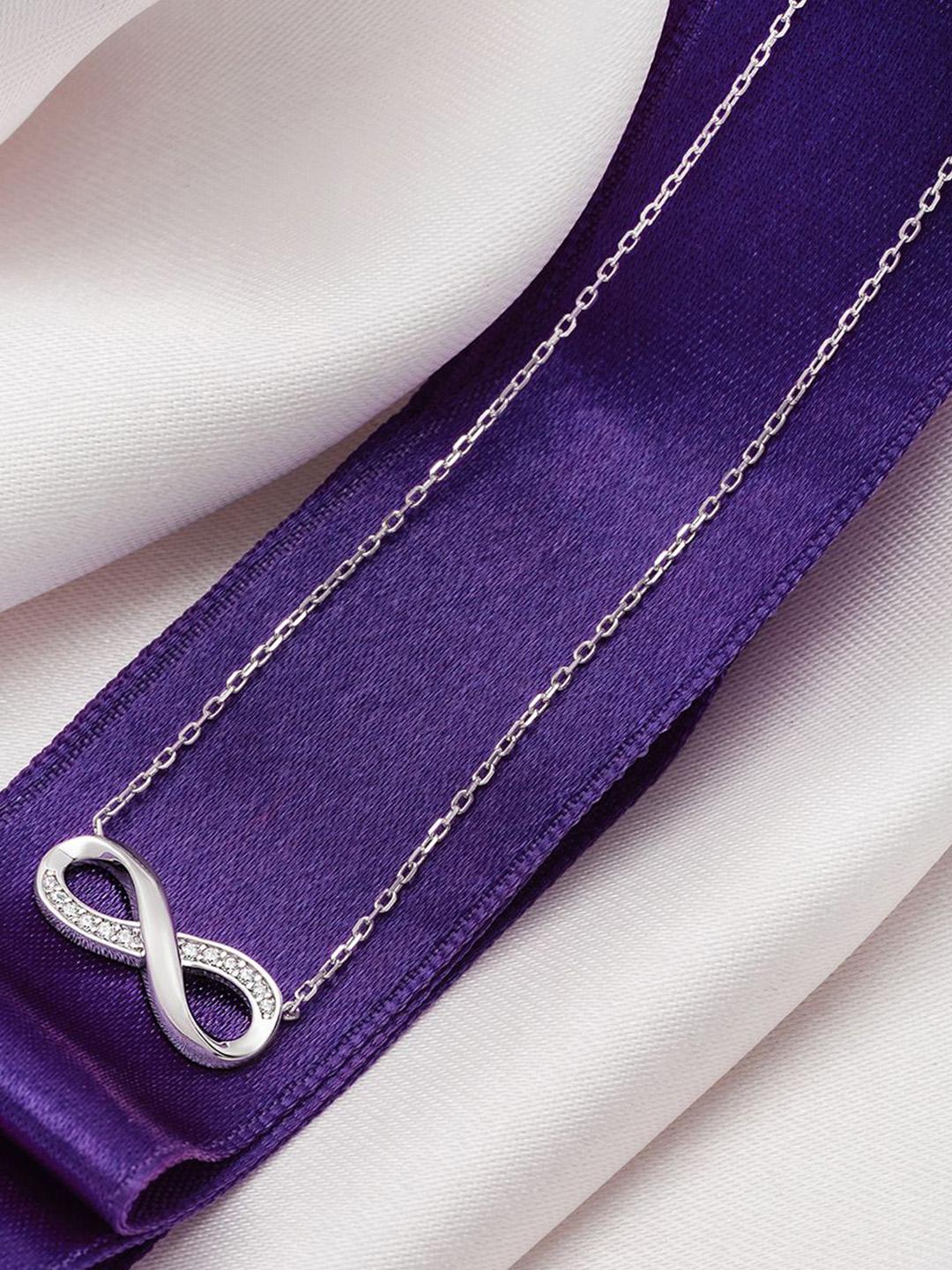 Buy SILBERRY Sterling Silver Plated Infinity Glow Chain - Necklace And ...