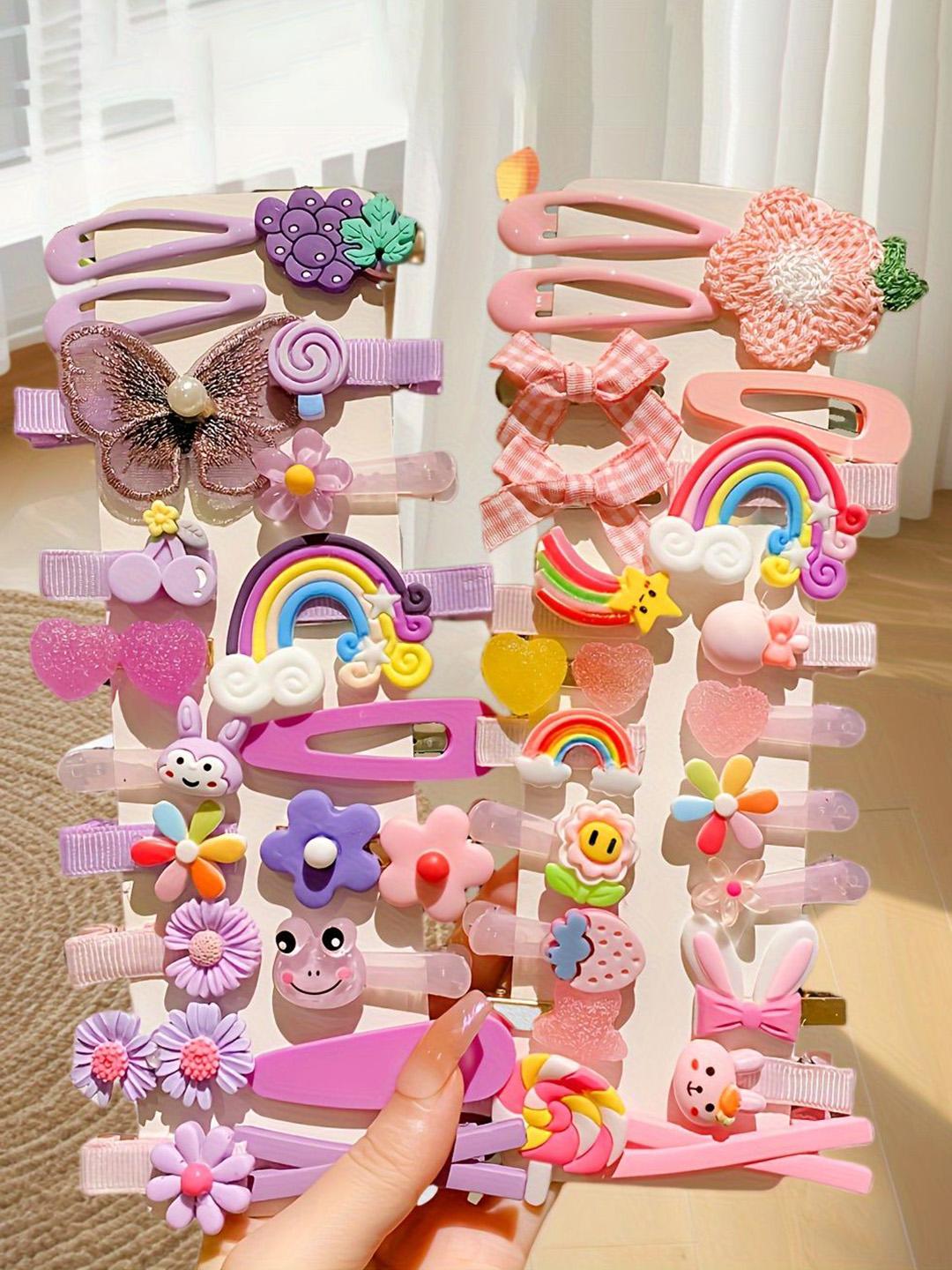 Buy LYTIX Girls Set Of 14 Princess Bangs Hair Clips Assorted - Hair ...