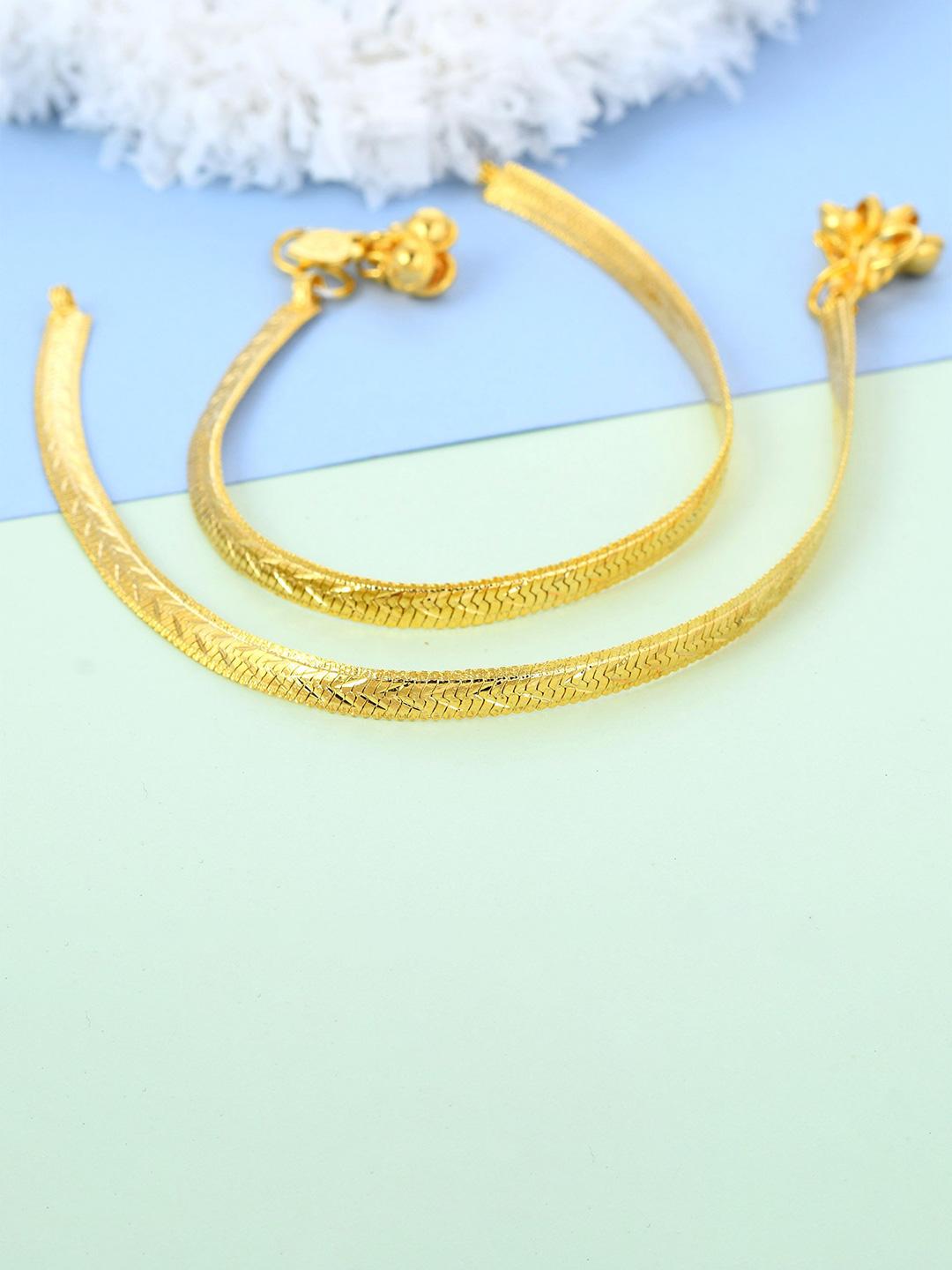 Buy MEMOIR Gold Plated Both Side Wearable Pajeb Payal Anklet - Anklet ...