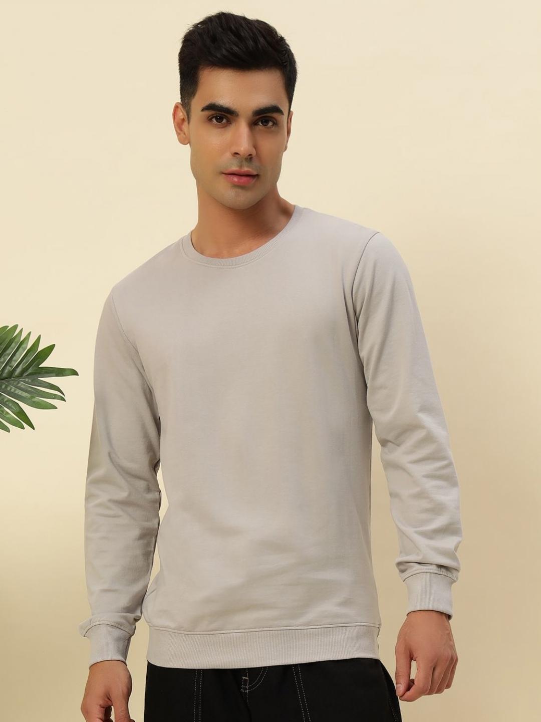 Buy MUWIN Men Solid Round Neck Cotton T Shirt - Tshirts for Men ...