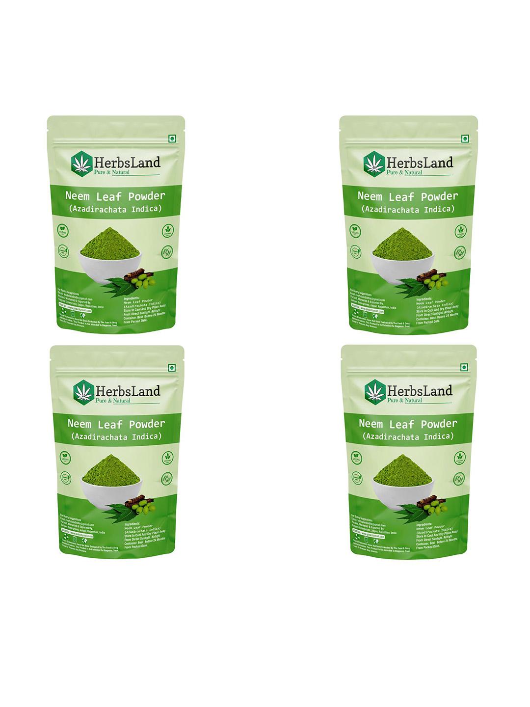 Buy HerbsLand Set Of 4 Neem Leaf Powder Mack ForSkin Purification ...