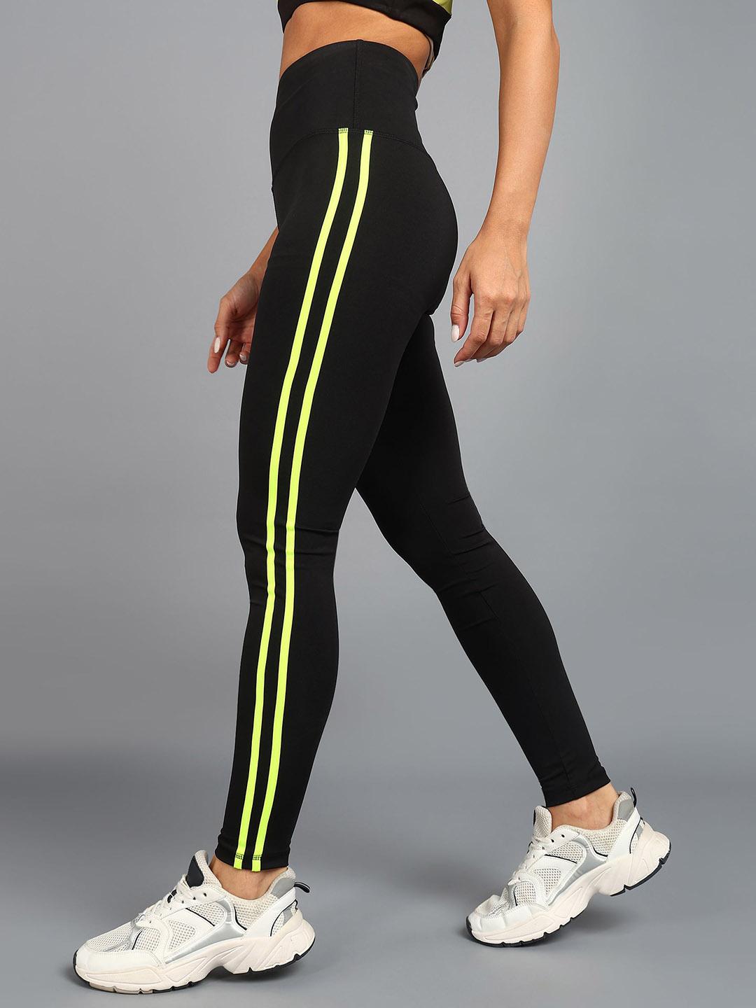 Buy Rock Paper Scissors Women Striped Rapid Dry Ankle Length Gym Tights ...