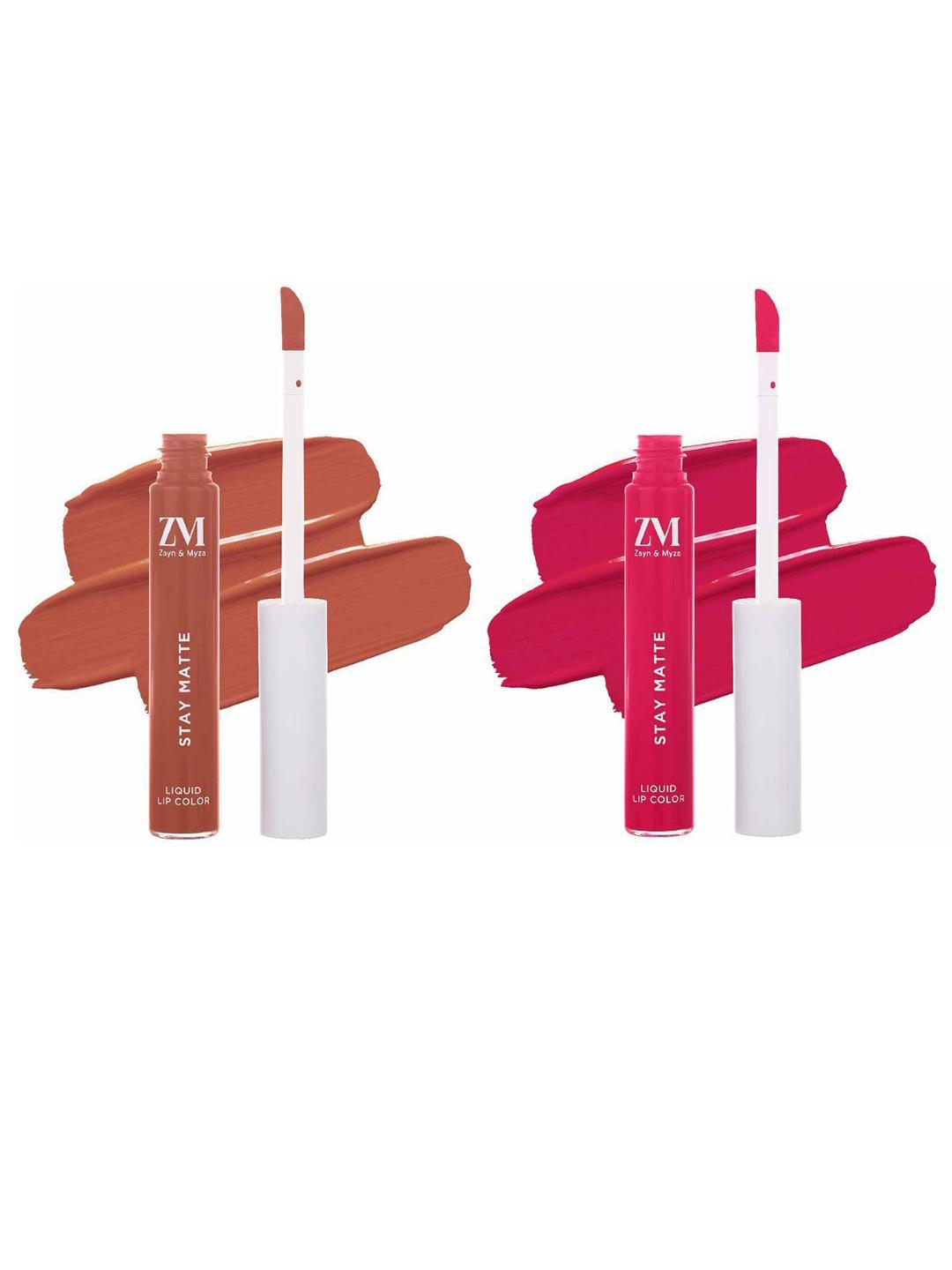Buy ZM Zayn & Myza Set Of 2 Stay Matte Lip Color 6 Ml Nude Sunset ...