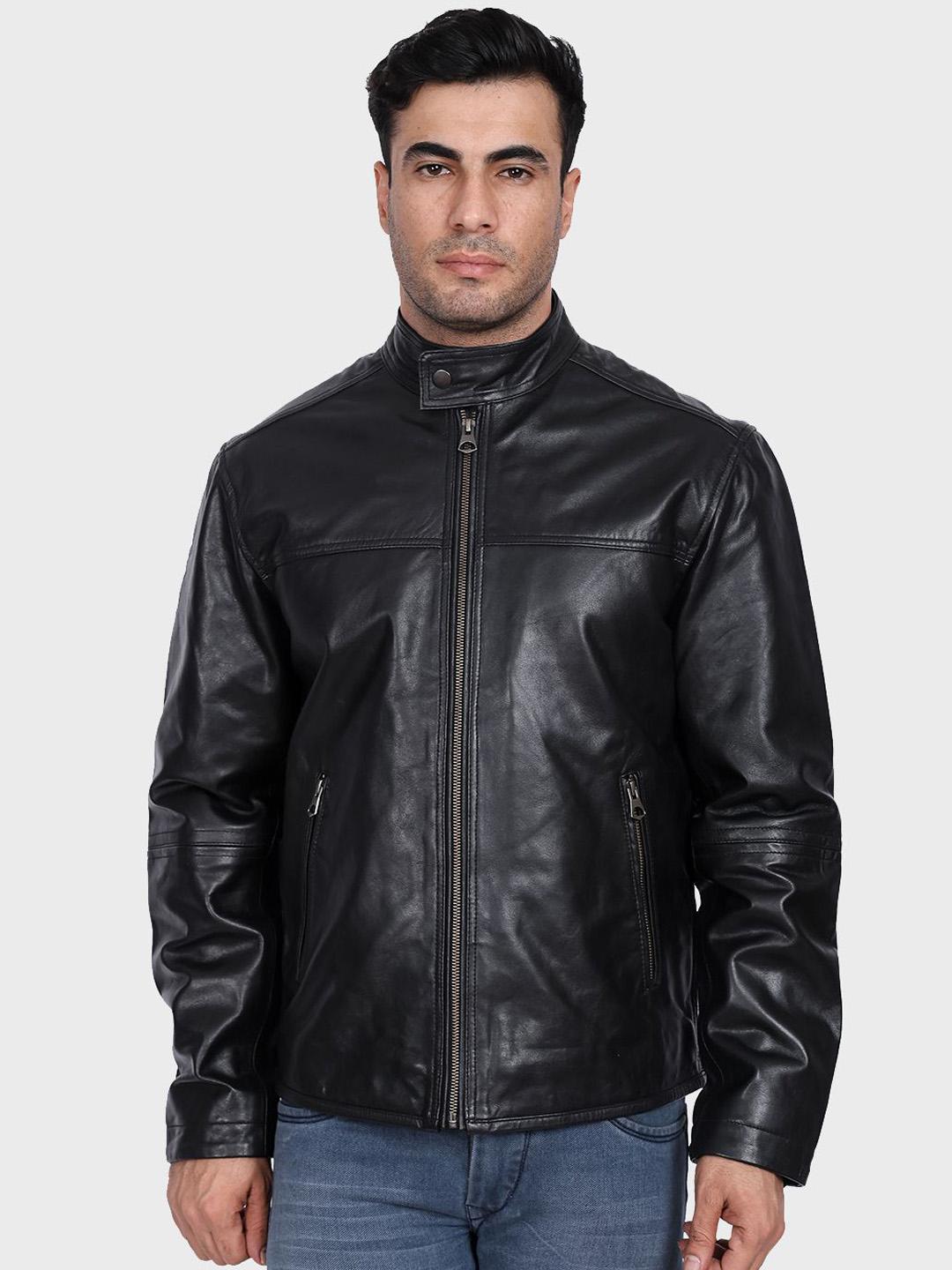 Buy Justanned Explorer Men Solid Leather Jacket - Jackets for Men ...