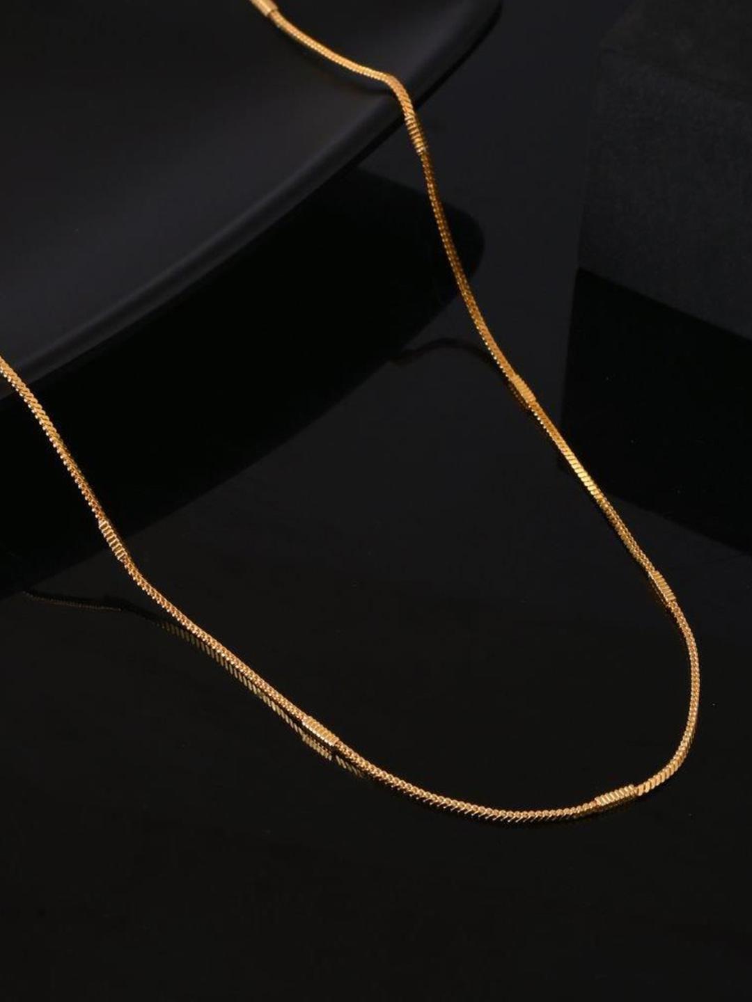 Buy VOJ Gold Plated Stainless Steel Self Designed Pipe Chain - Necklace ...
