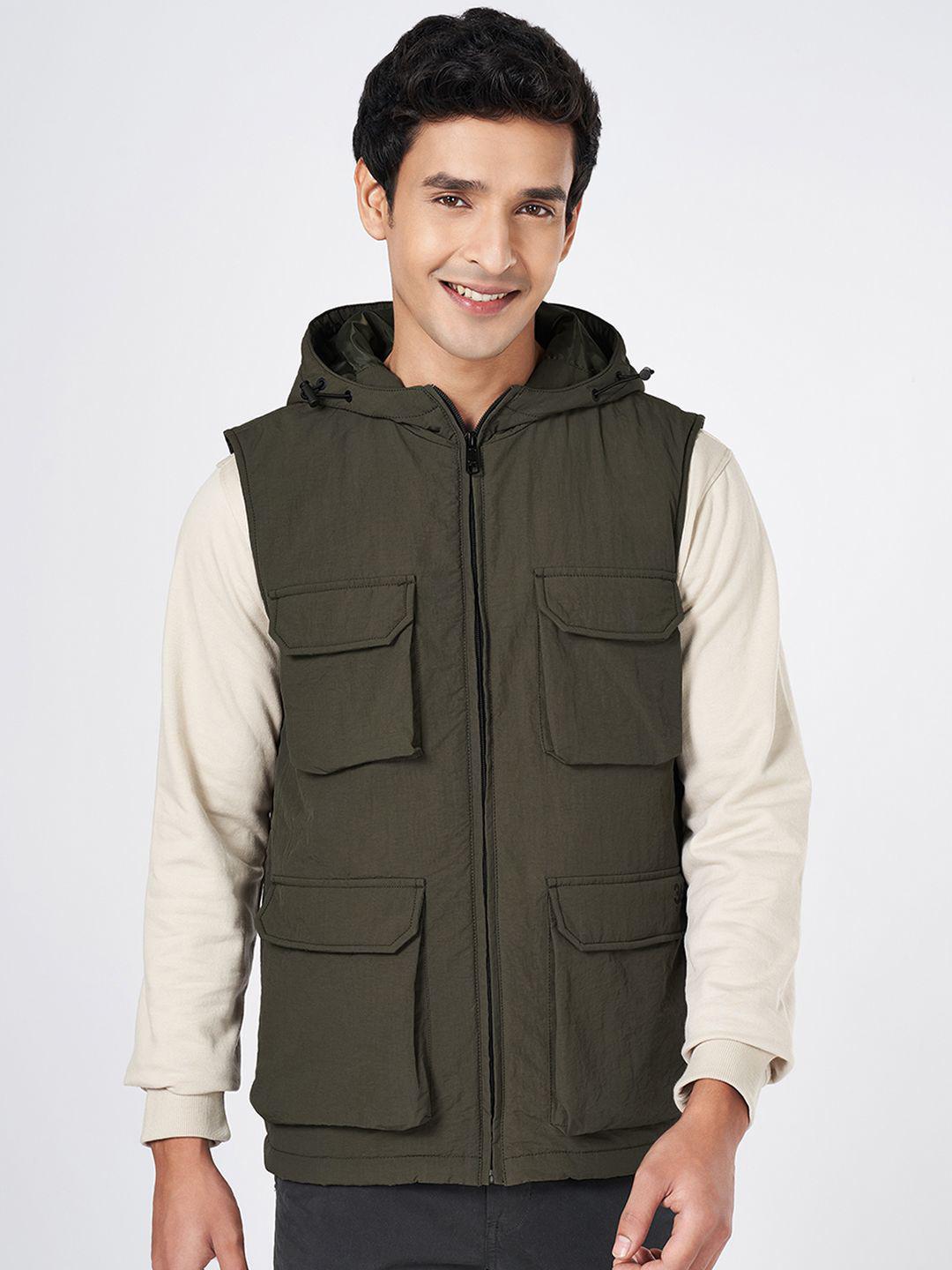 Buy Urban Ranger By Pantaloons Men Hooded Solid Casual Bomber Jacket ...