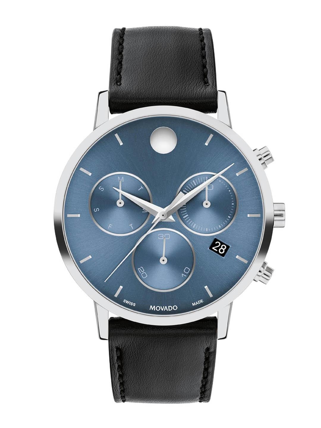 Buy Movado Museum Men Blue Classic Chrono Swiss Qtz Chrono Round Dial ...