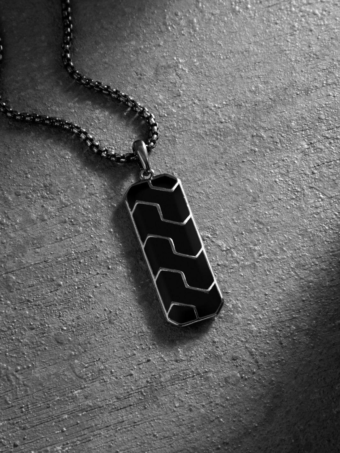 Buy BLACK MAMBA Monolith Shaped Pendant With Chain - Pendant for Men ...