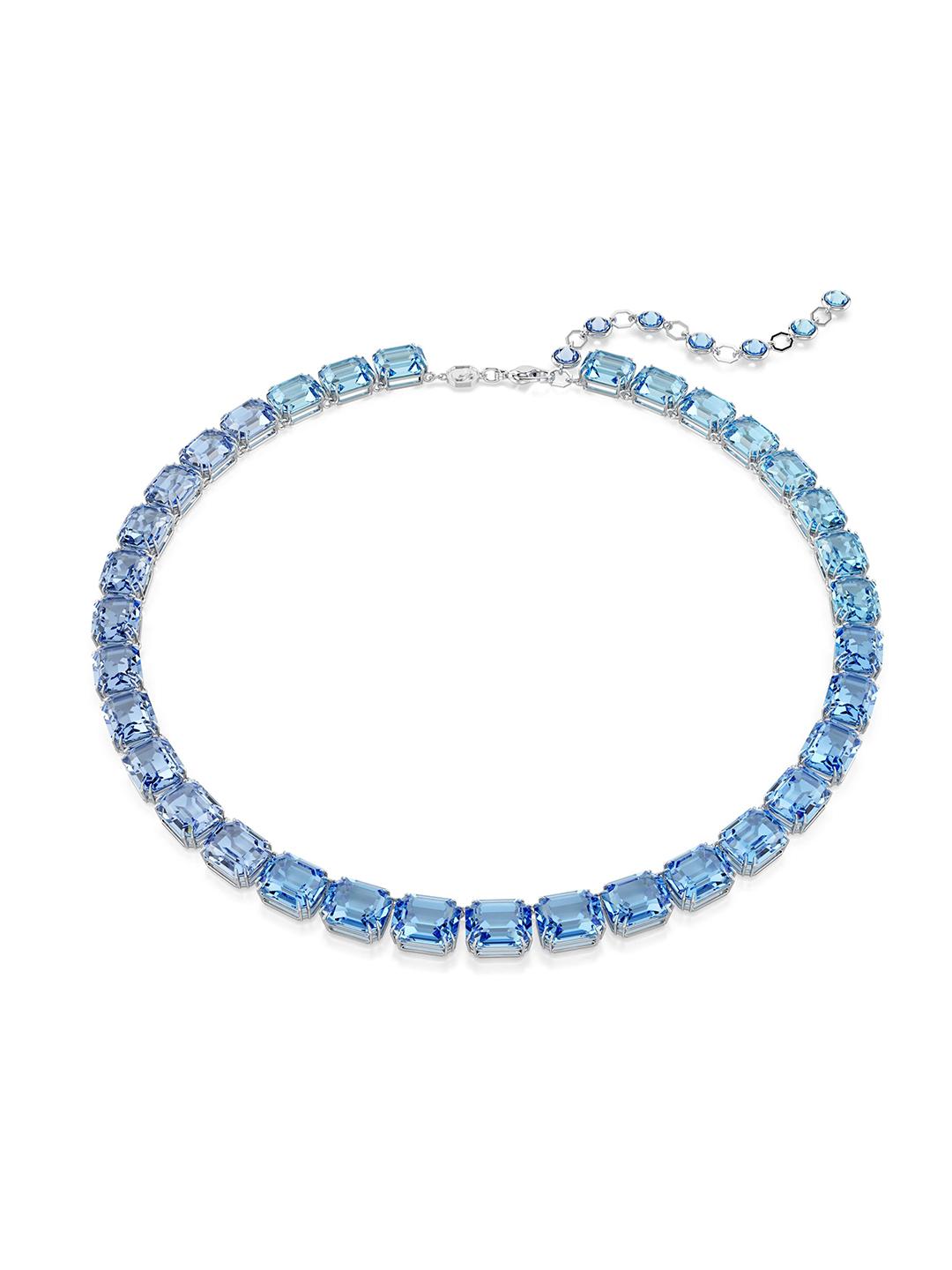 Buy SWAROVSKI Rhodium Plated Crystal Studded Necklace - Necklace And ...