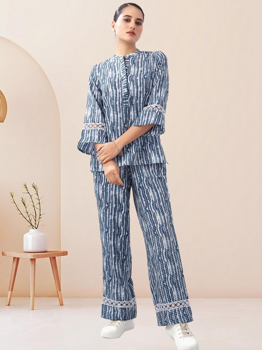Buy Selvia Printed Cotton Top With Trousers - Co Ords for Women ...