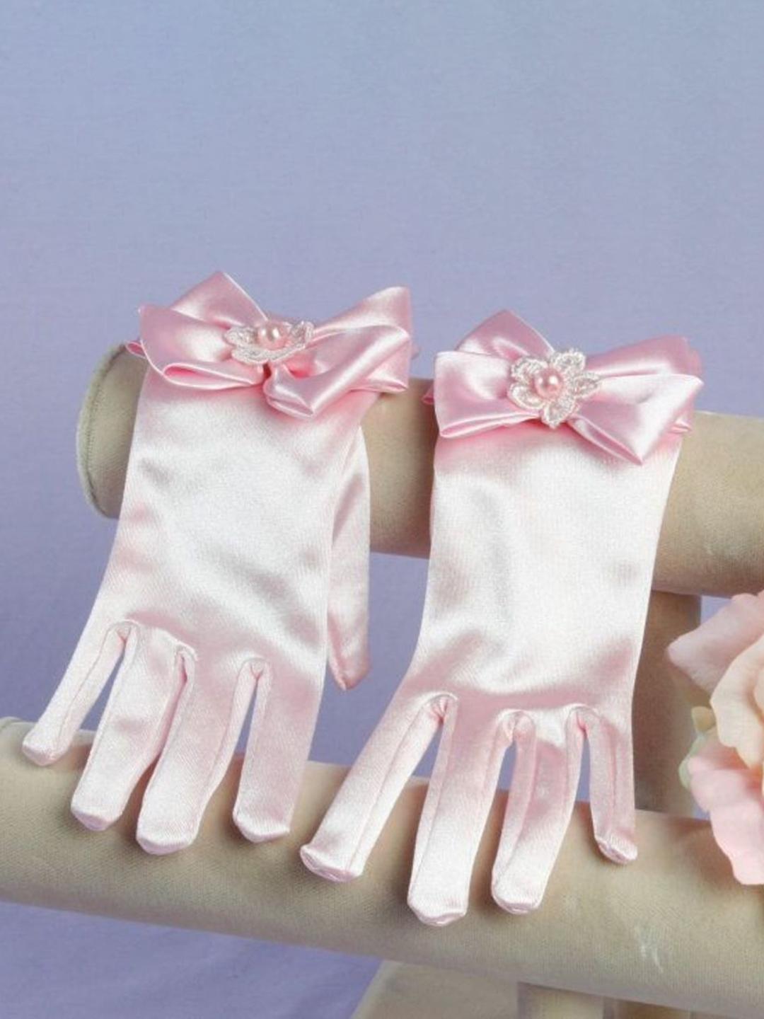 Buy TIPY TIPY TAP Girls Pink Satin Regular Winter Gloves - Gloves for ...