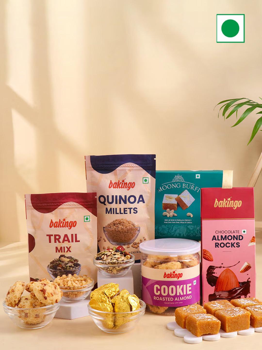 Buy Floweraura Pack Of 5 Cookies, 200g Moong Burfi, Quinioa Millets ...