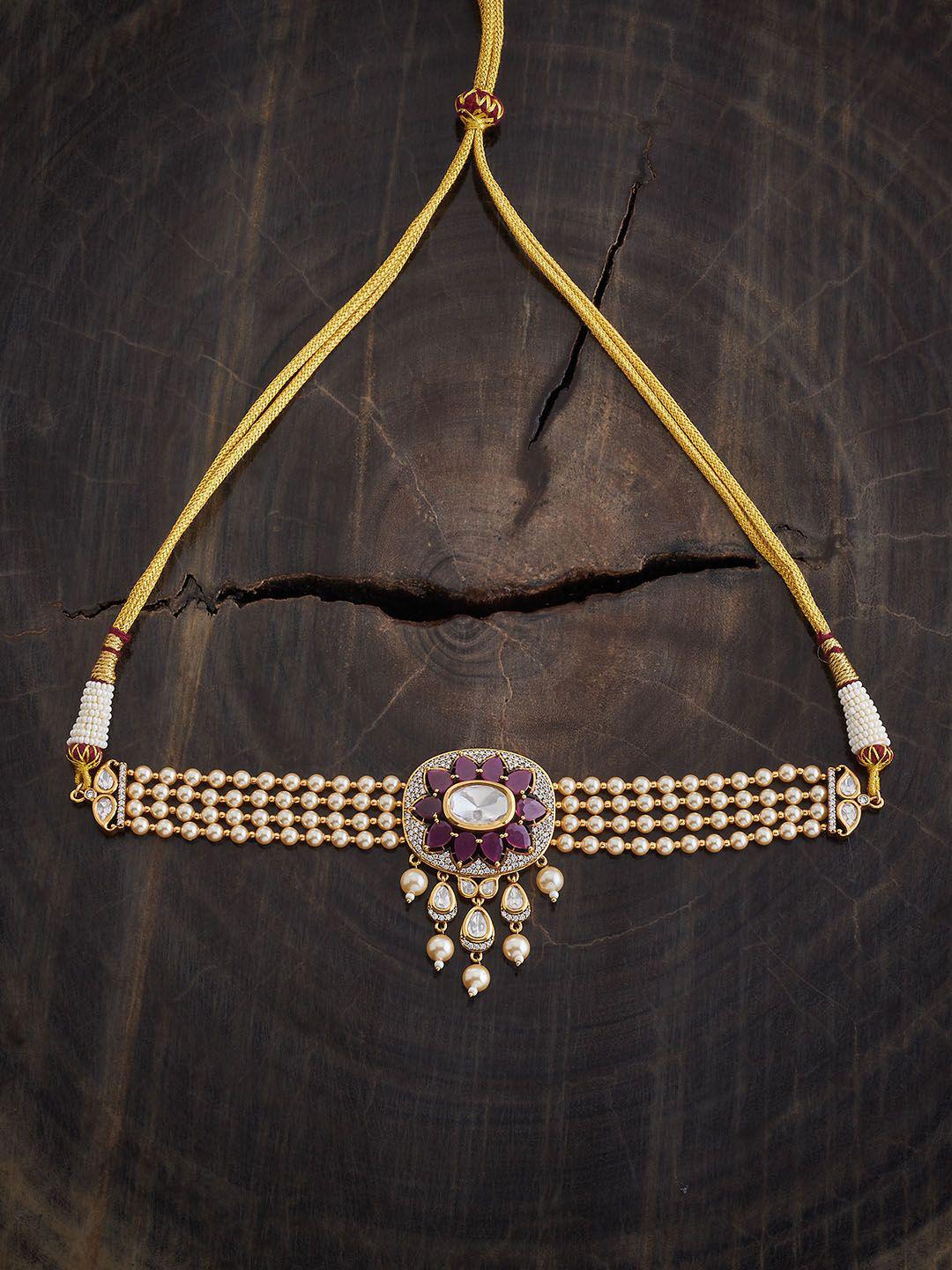 Buy Kushal's Fashion Jewellery Embellished Bridal Kundan Stone Studded ...