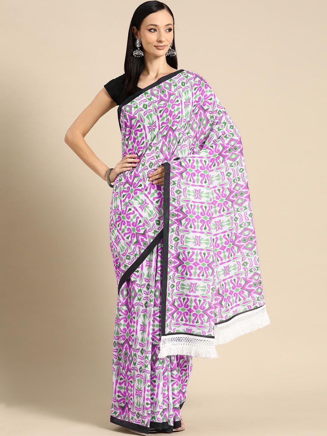 Buy BUTA BUTI Ethnic Motifs Printed Pure Cotton Saree - Sarees for ...