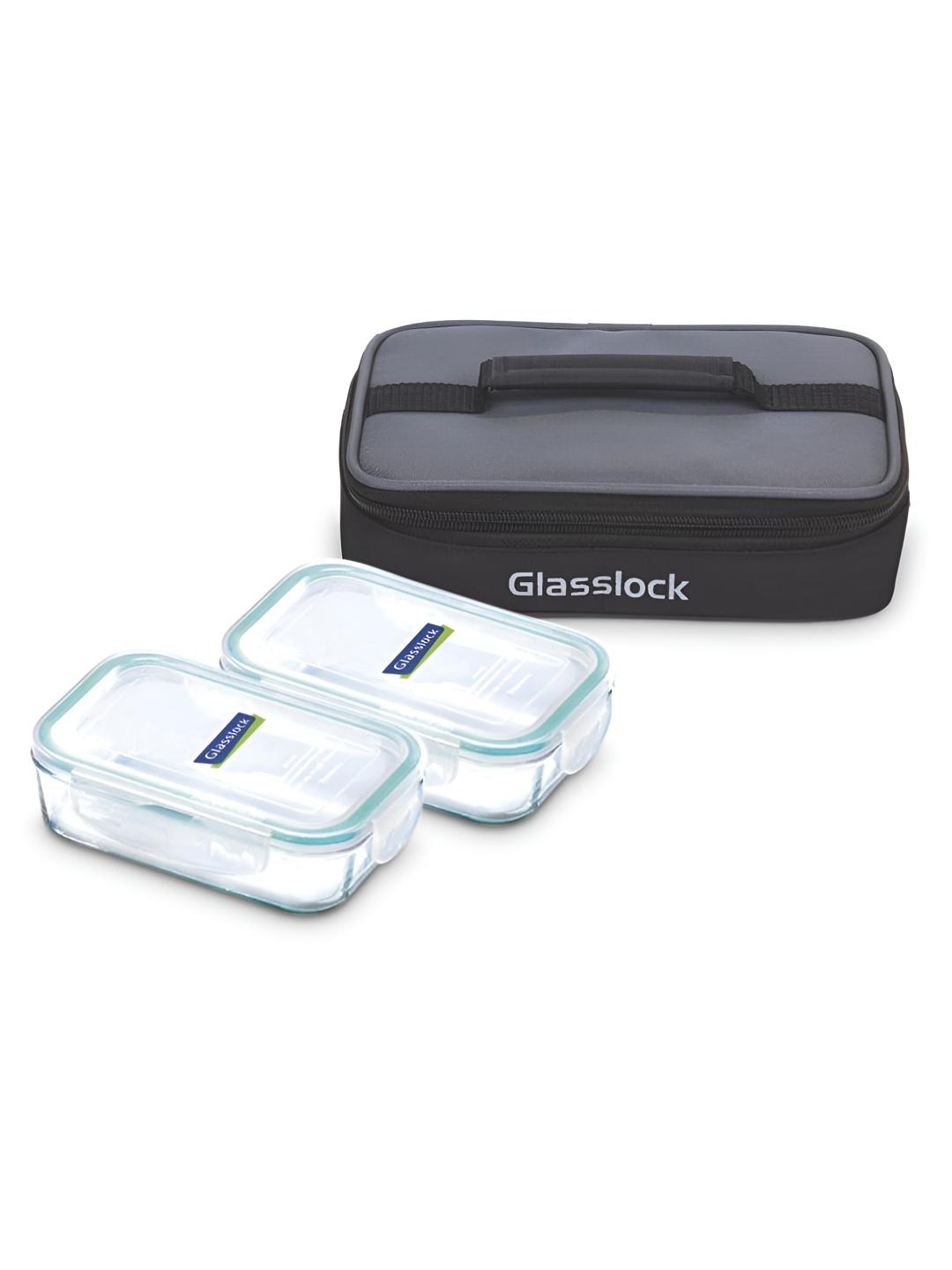 Buy Glasslock Transparent 2 PiecesGlass Microwave Safe Lunch Box 400ml ...