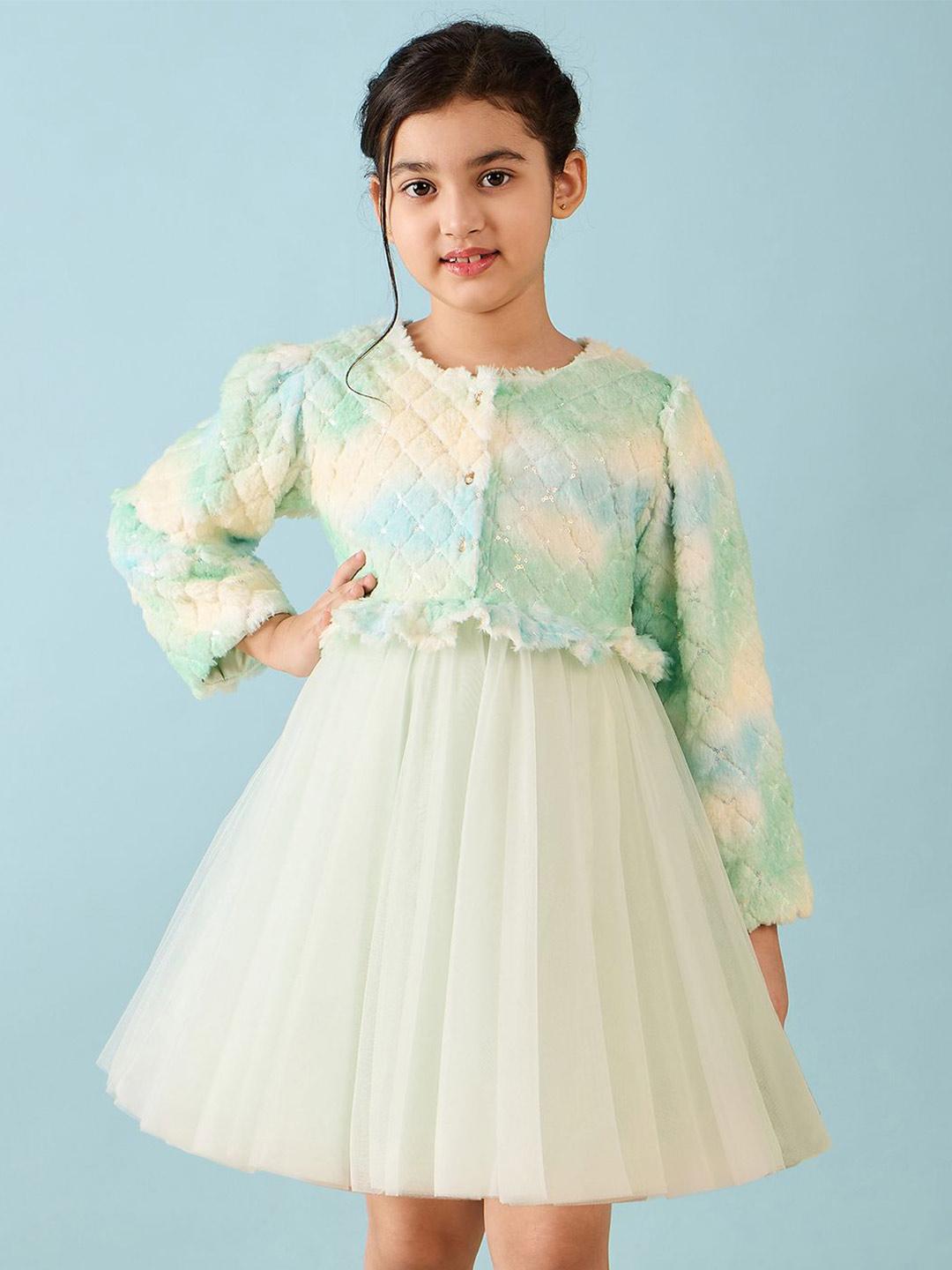 Buy Stylo Bug Self Design Fit & Flare Dress - Dresses for Girls ...